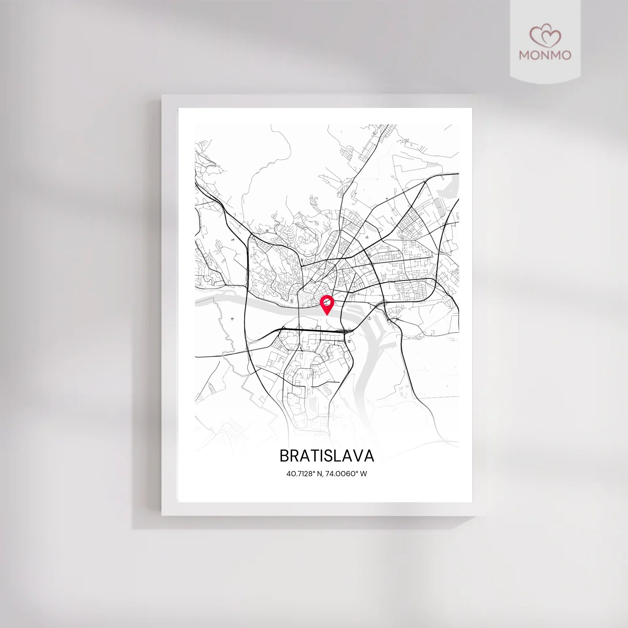Mapa mesta - Personalizovaný obraz – monmo.sk