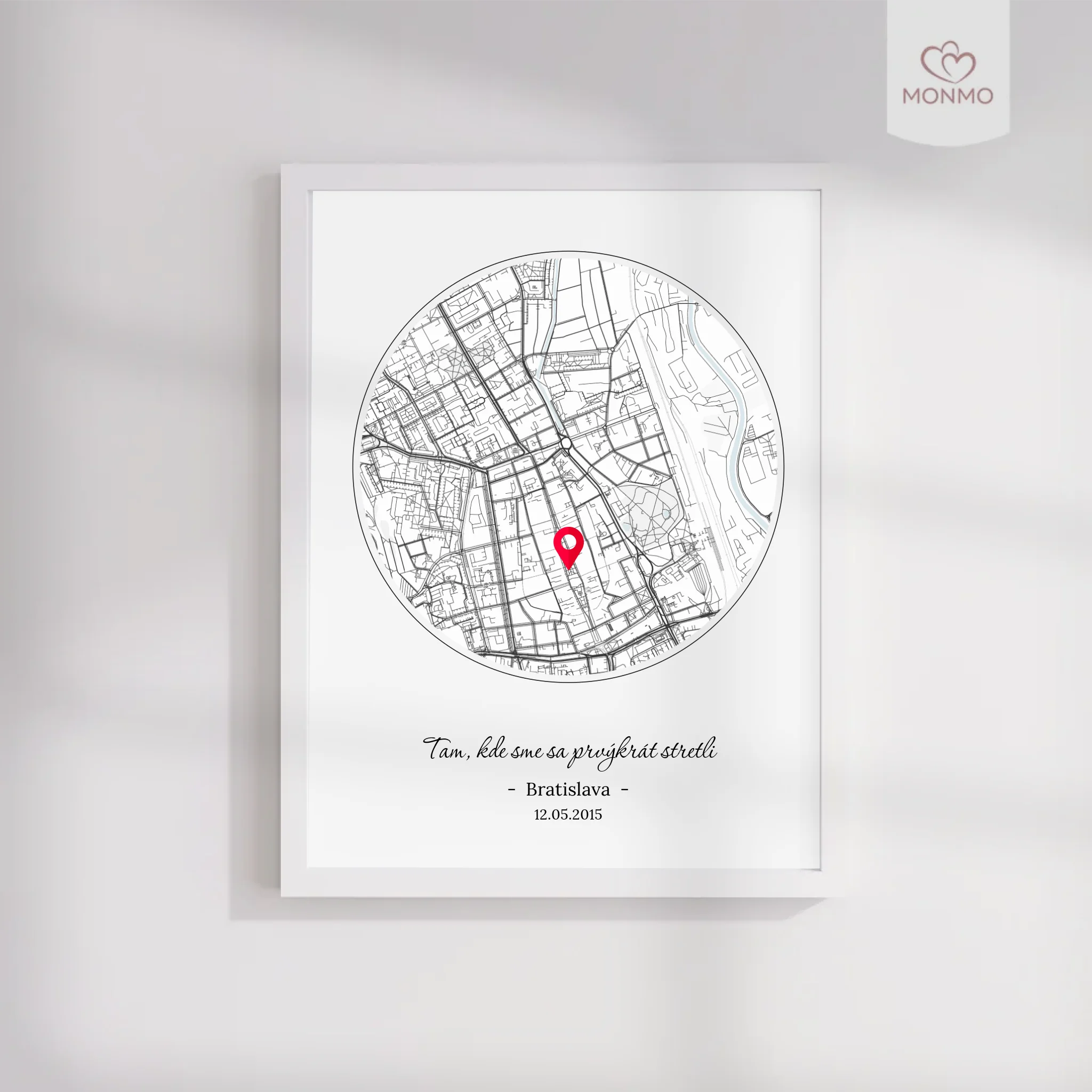 Mapa mesta - Personalizovaný darček – monmo.sk